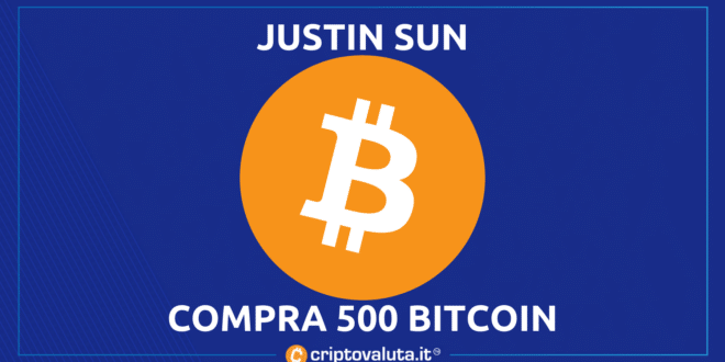 TRON: Justin Sun compra 500 Bitcoin | I miliardari a caccia del dip
